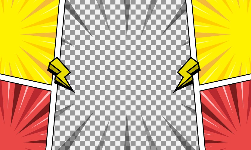 Comic pop art cartoon frame background with blank Vector Image