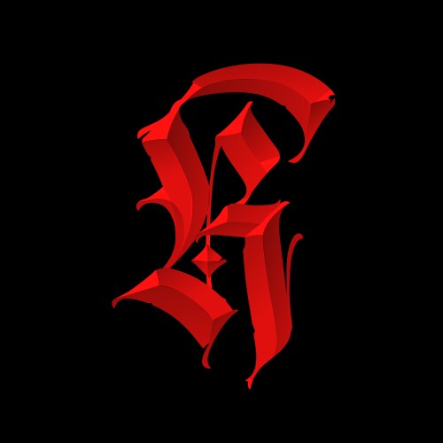 Letter k in the gothic style alphabet symbol Vector Image