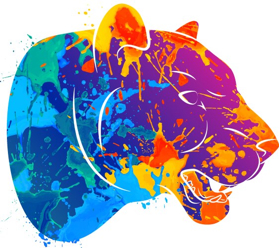 Abstract rainbow leopard Royalty Free Vector Image