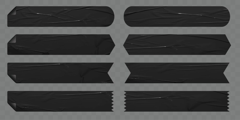 Ripped black stickers paper mock up blank banners Vector Image