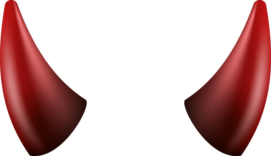 Black devil horns isolated on a white background Vector Image