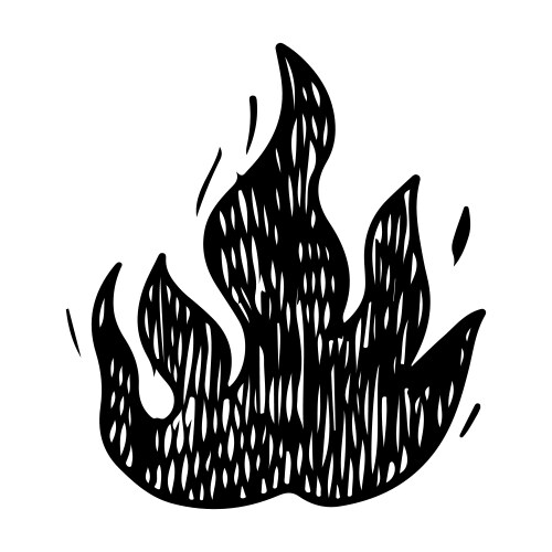Doodle sketch style of hand drawn fire Royalty Free Vector