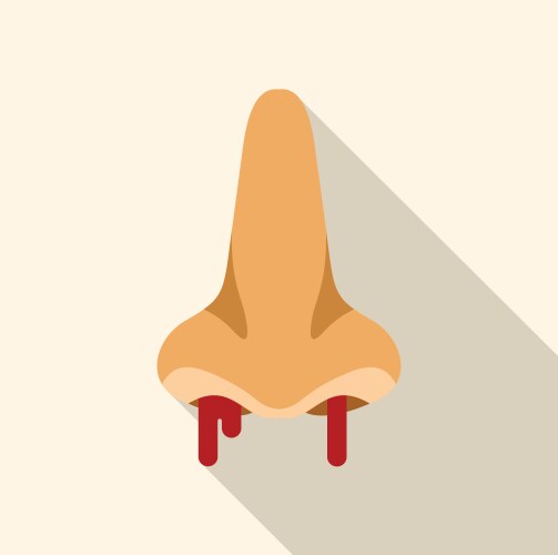 Human nose bleeding blood injury icon showing Vector Image