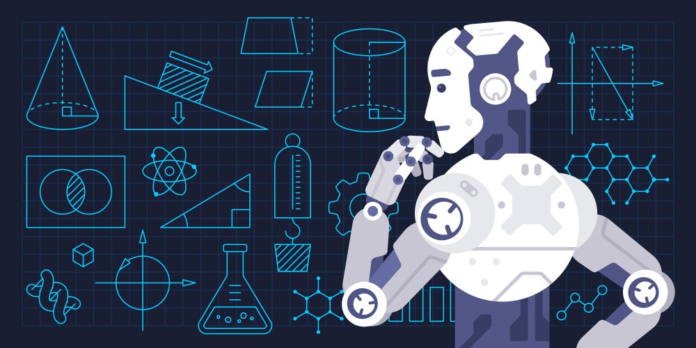 Machine learning background analytics Royalty Free Vector