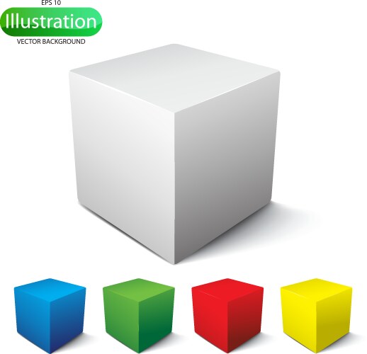 3d cube Royalty Free Vector Image - VectorStock