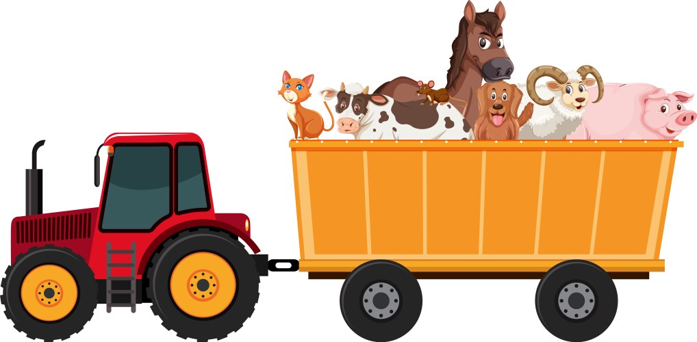 Cartoon tractor Royalty Free Vector Image - VectorStock