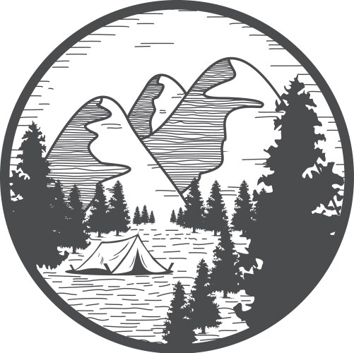 Table mountain landscape line art symbol design Vector Image