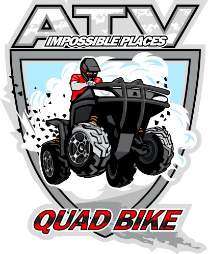 Quad bike off-road atv logo dust and dirt Vector Image