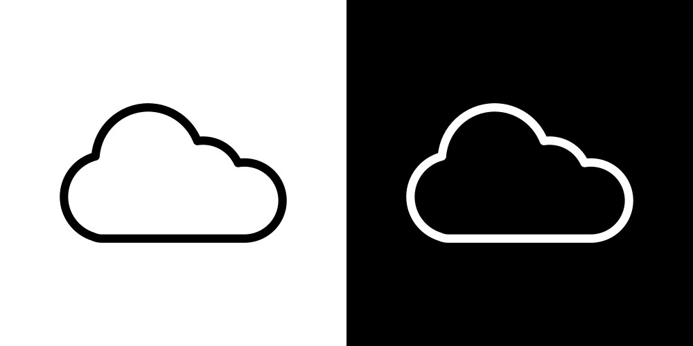 Cloud icon set sky cartoon cloud symbol in black Vector Image