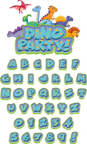 Font design for english alphabets in dinosaur Vector Image