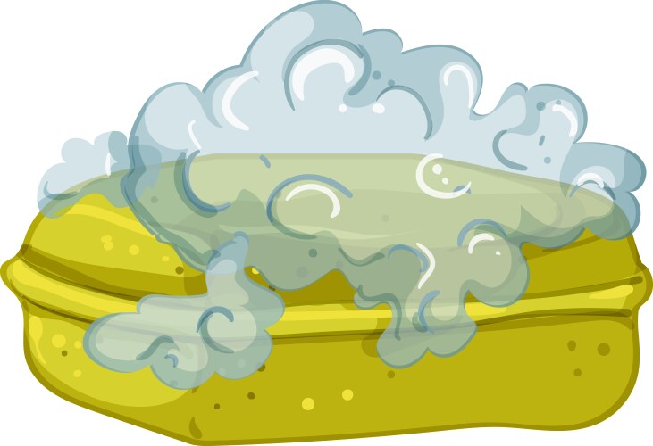 Bath sponge kitchen cartoon Royalty Free Vector Image