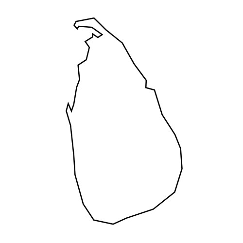 Sri lanka simplified smooth country map Royalty Free Vector