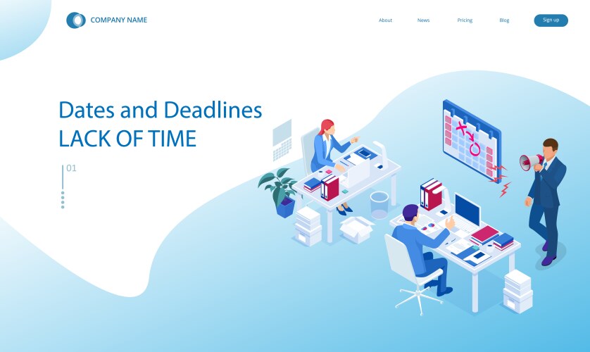 Project deadline job organization poster Vector Image