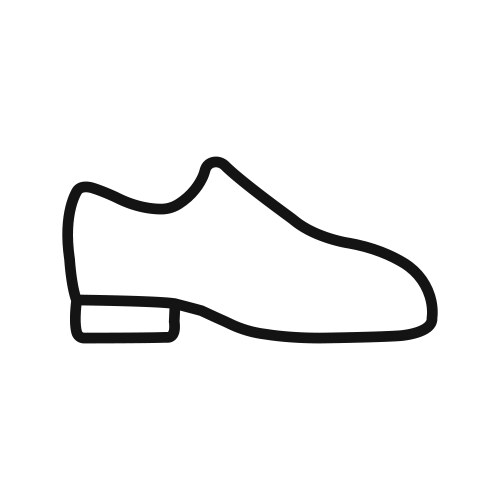 Leather shoes heel icon linear graphics sign Vector Image