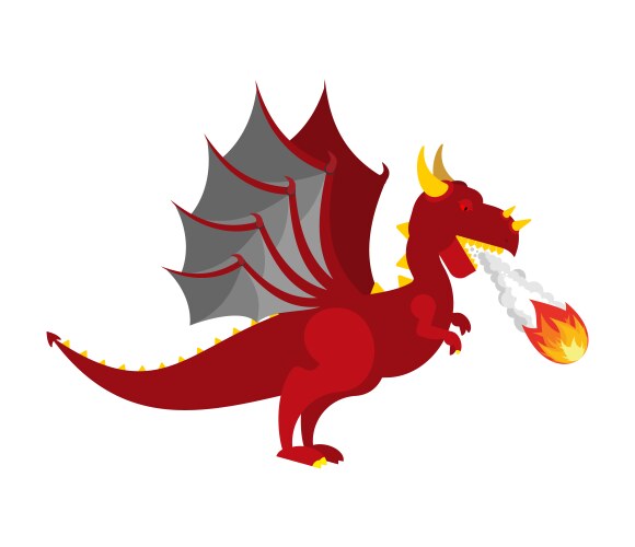 Red dragon mascot animal cartoon character Vector Image