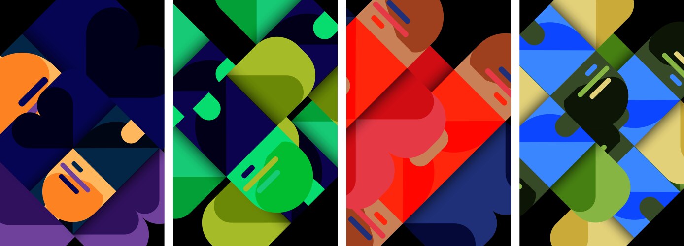 Geometric colorful poster backgrounds with squares