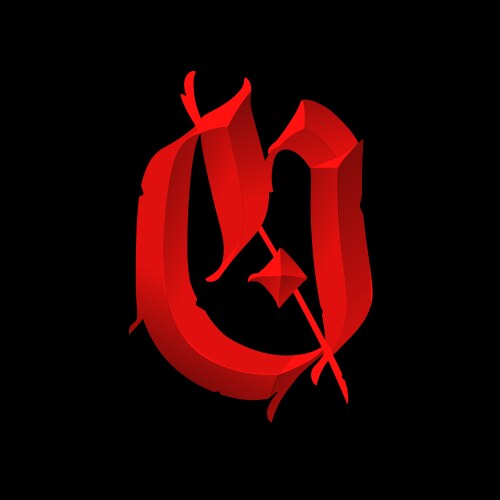 Letter o in gothic style alphabet the symbol Vector Image