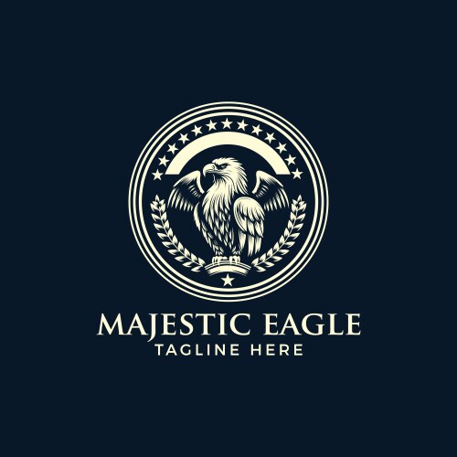 Iconic eagle emblem logo Royalty Free Vector Image