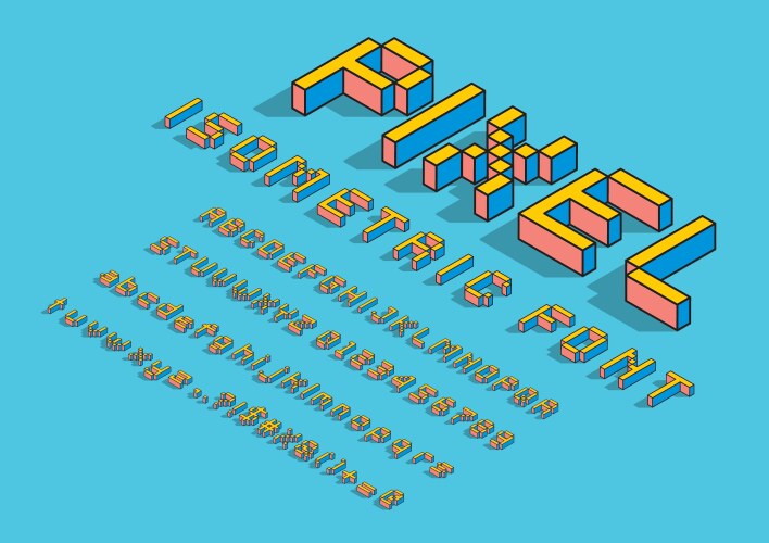 Pixel font Royalty Free Vector Image - VectorStock