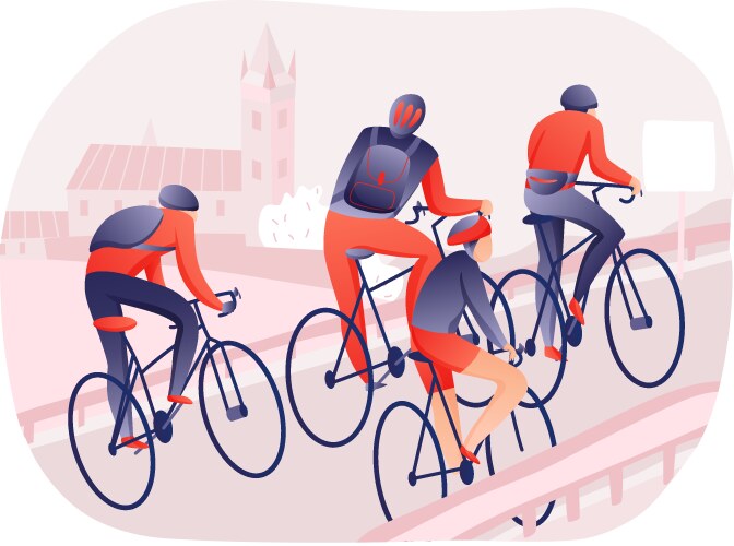 Cycling athletic sport cartoon set Royalty Free Vector Image
