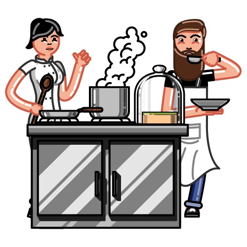 Kitchen worker man Royalty Free Vector Image - VectorStock