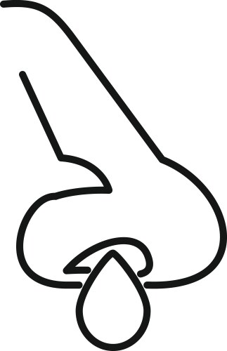 Human nose bleeding showing epistaxis symptom Vector Image