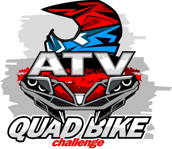 Quad bike off-road atv logo dust and dirt Vector Image