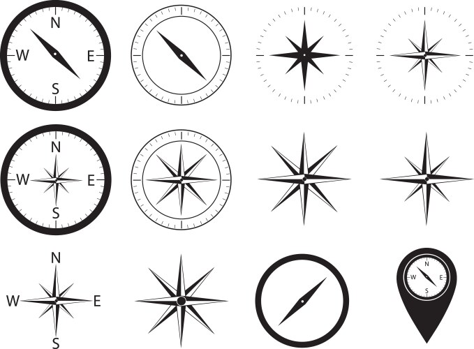 Compass is indicating the direction with its Vector Image