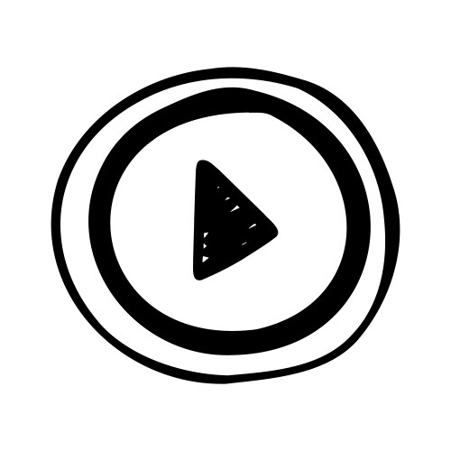 Doodle play icon button collection drawing cartoon