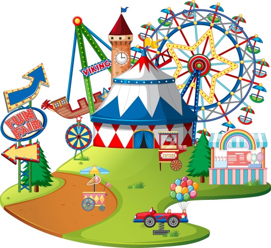Fun fair background scene Royalty Free Vector Image
