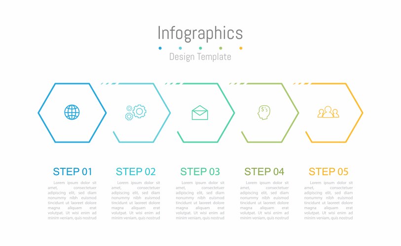 Infographic 5 options design elements Royalty Free Vector
