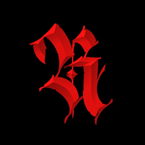 Letter r in gothic style alphabet the symbol Vector Image