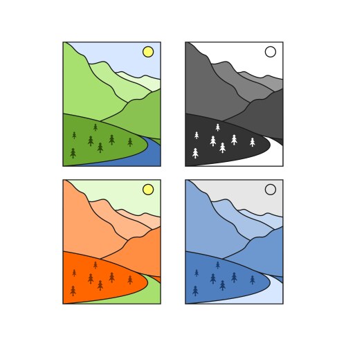 Set vintage mountain triangle logo view Royalty Free Vector