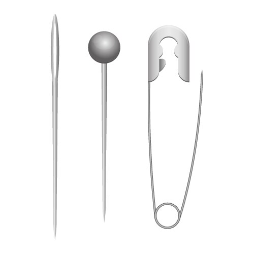 Colorful sewing pins in cushion needlework Vector Image