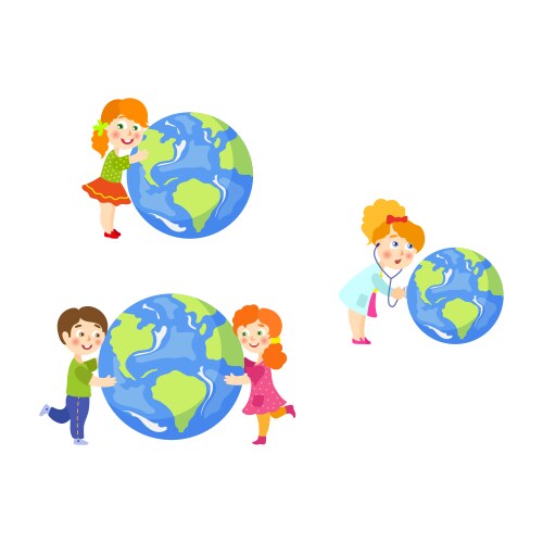 Save the earth ecology concept cartoon Royalty Free Vector