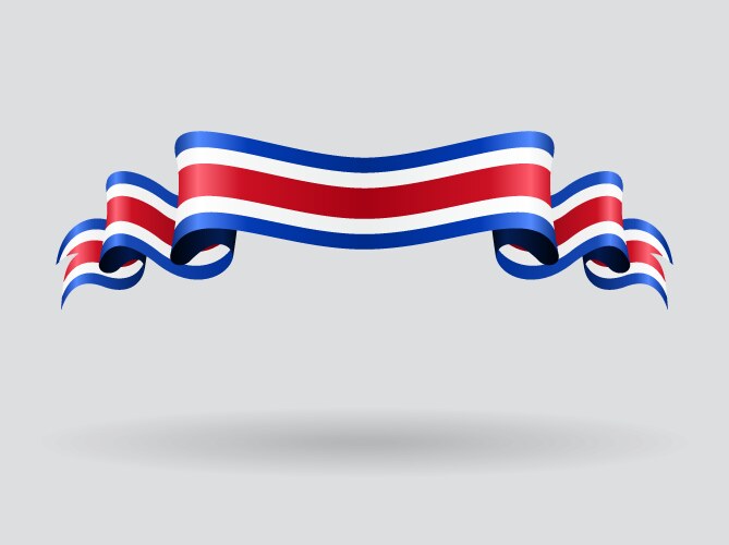 Costa rican flag wavy ribbon background Royalty Free Vector