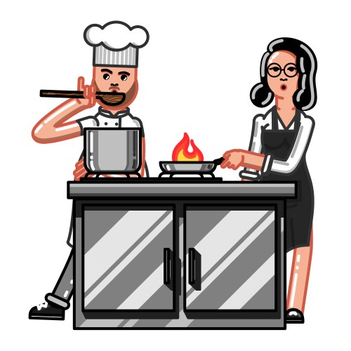 Kitchen renovation worker Royalty Free Vector Image