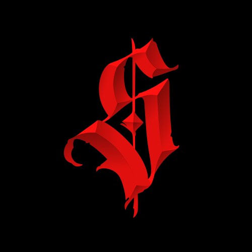 Letter s in gothic style alphabet symbol Vector Image