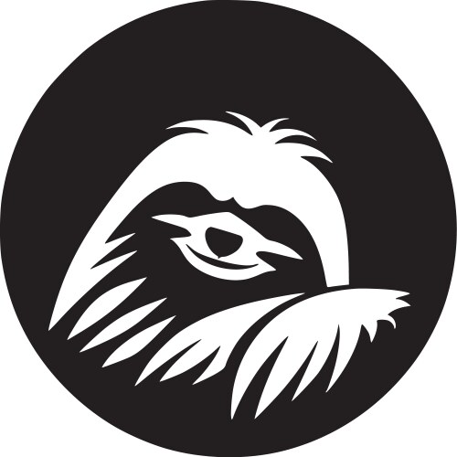 Sloth - minimalist and simple silhouette Vector Image