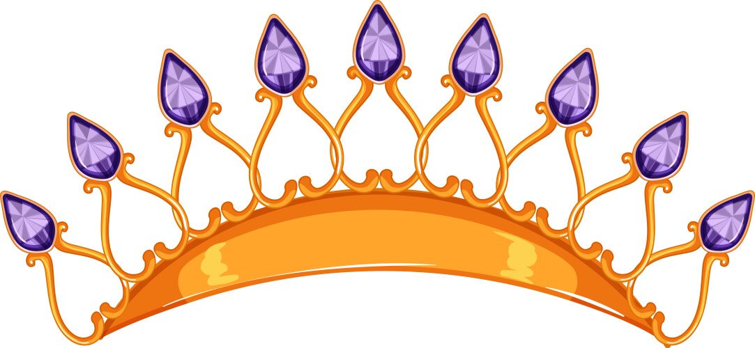 Royal tiara crown cartoon Royalty Free Vector Image