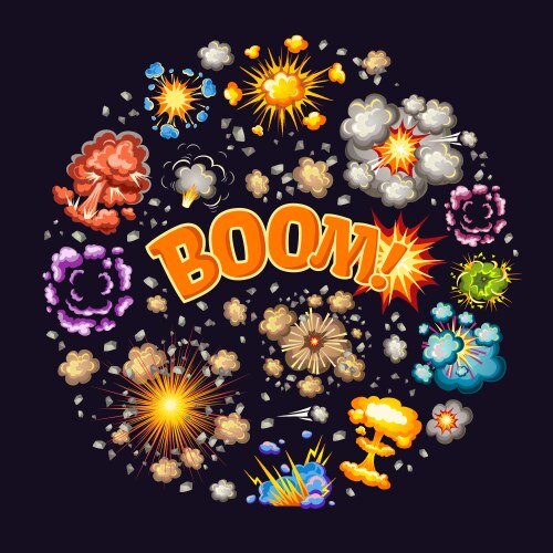 Cartoon motion blast effects Royalty Free Vector Image