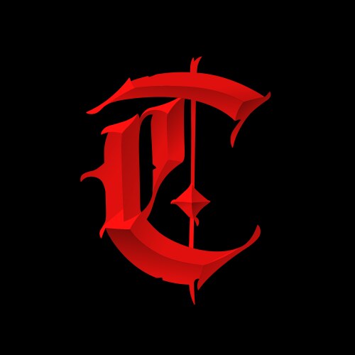 Letter t in gothic style alphabet symbol Vector Image