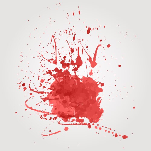 Red blood splatter in pixel art style pixelated Vector Image