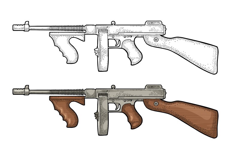 Gangster gun Royalty Free Vector Image - VectorStock