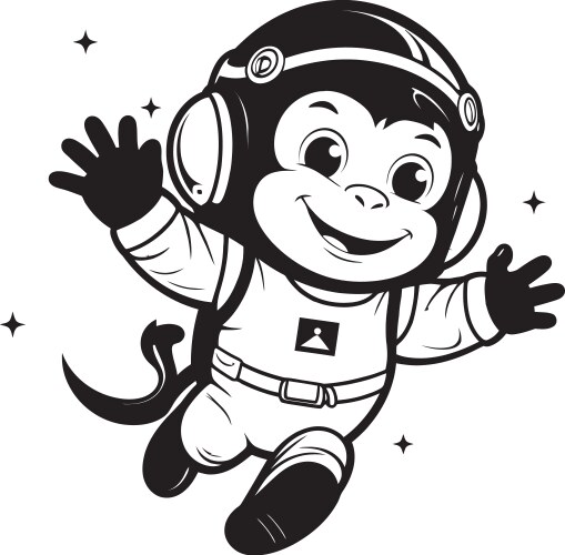 Astrochimp expedition logo design cosmic primate Vector Image