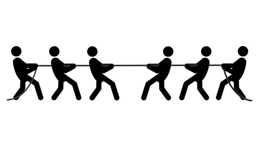 Stick Figures Tug of War Royalty Free Vector Image