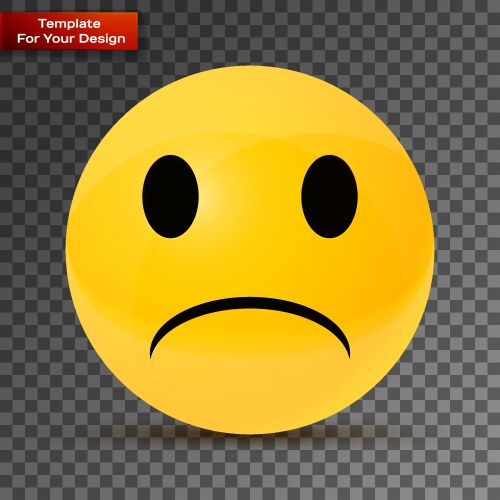 Yellow sad face Royalty Free Vector Image - VectorStock
