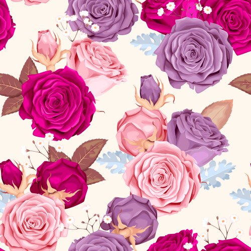 Beautiful roses seamless Royalty Free Vector Image