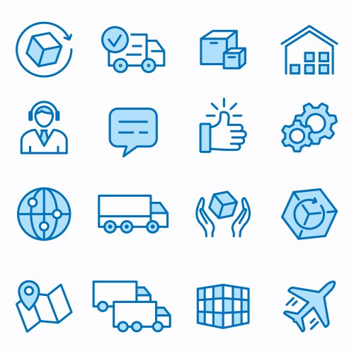 Logistics icon blue Royalty Free Vector Image - VectorStock