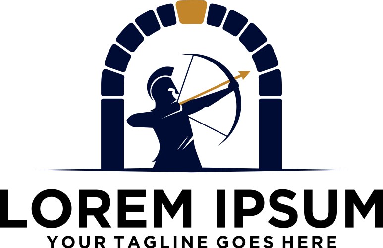 Archer warrior roman soldier logo Royalty Free Vector Image